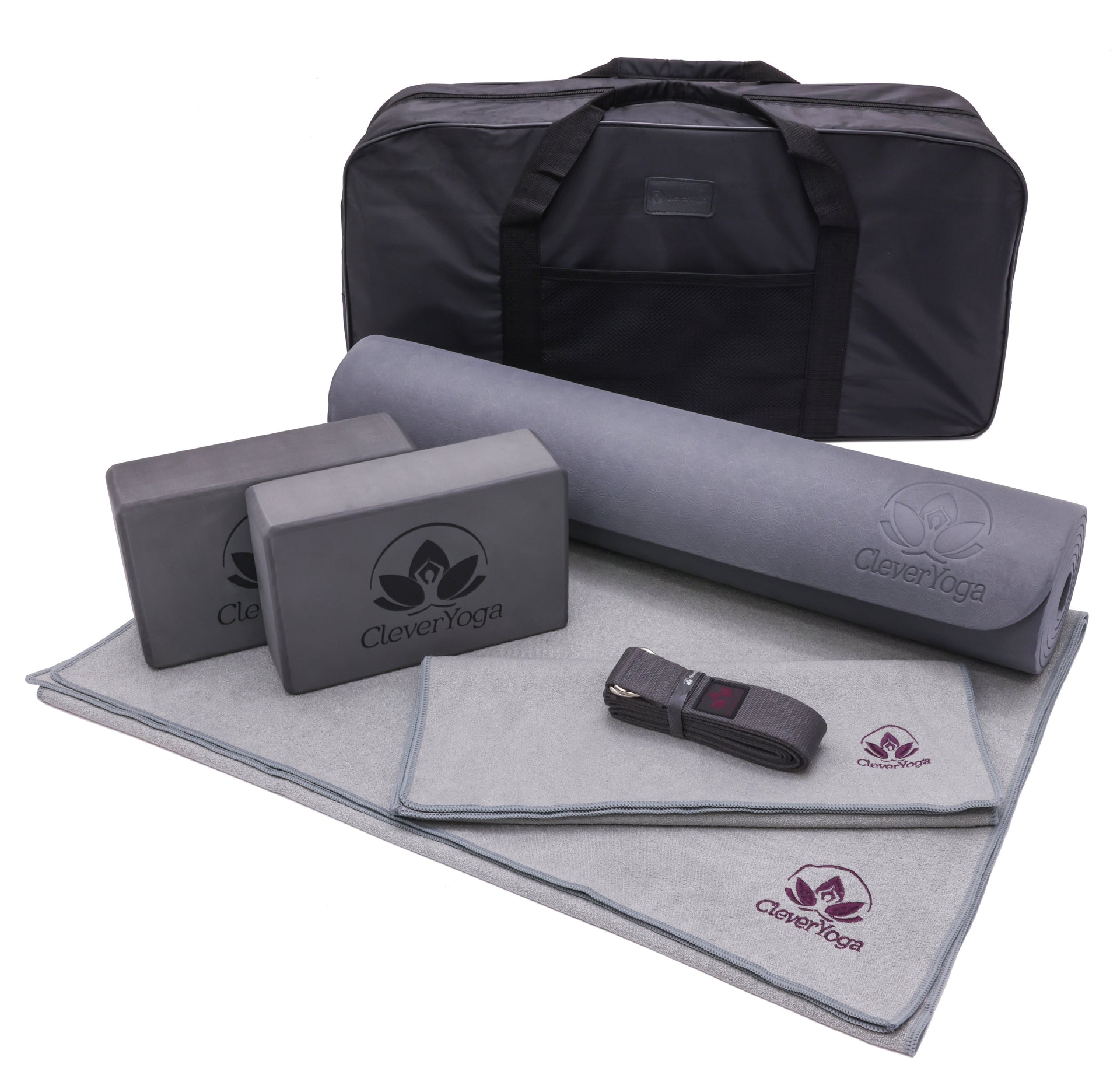 Yoga Kit Mat, Blocks, Strap, Towels, Carrying Bag - 70% Off – Clever Yoga
